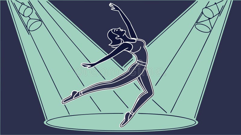 Ballerina in Spotlight, Dance, Grace, Performance, Vector Design ...