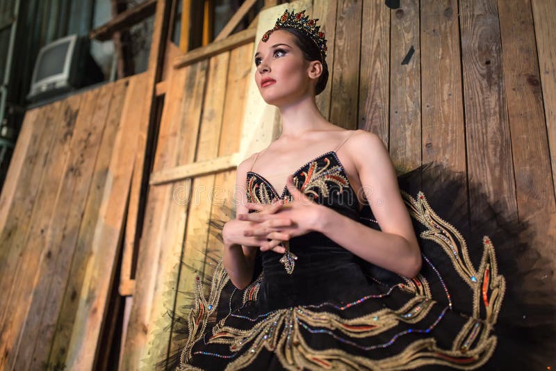Ballerina Standing Backstage before Going on Stage Stock Photo - Image ...