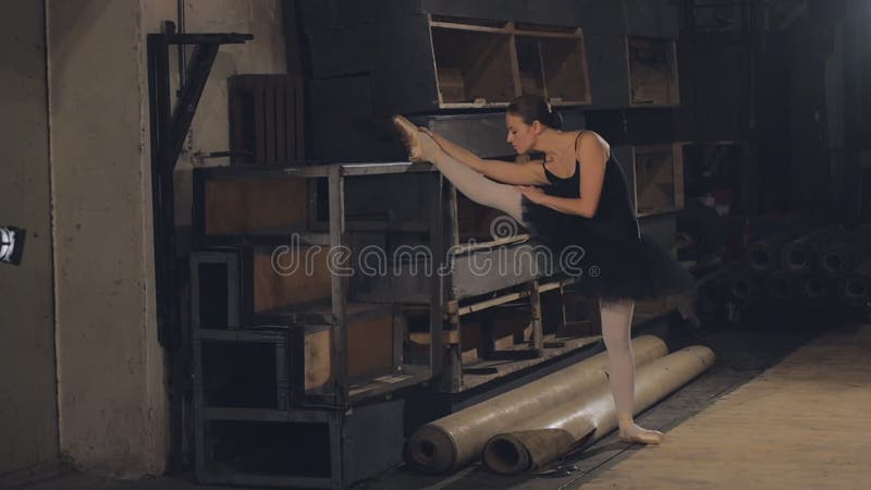 Ballerina Standing Warming Up Backstage before Going on Stage for a ...