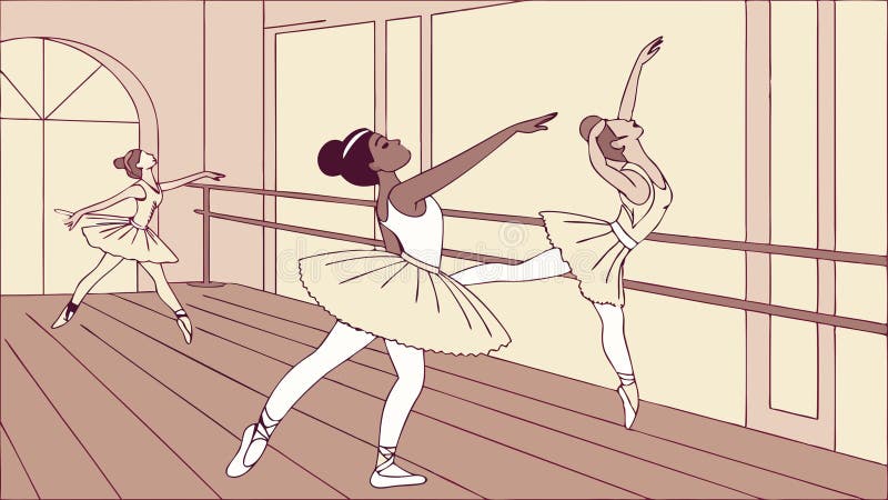 Ballerinas Dancing Ballet, Graceful Performance and Classical Dance Art Form Vector Design ...