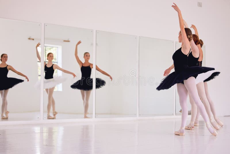 Ballerinas Dancing or Practicing in a Dance Studio or Class Ready for a ...