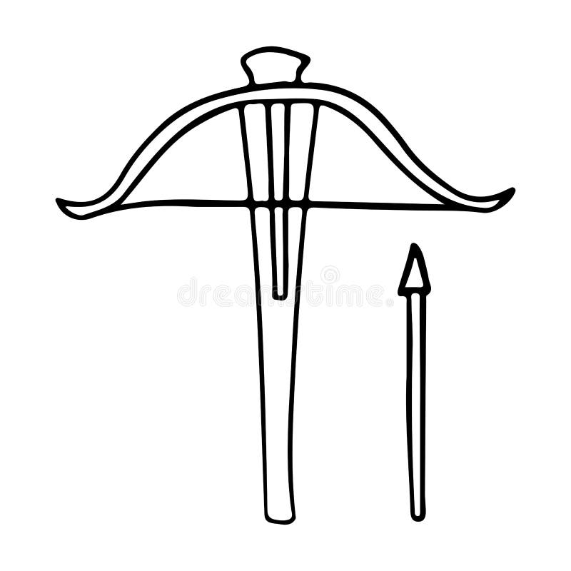 Ballesta Simple Con Perno En Estilo Doodle Aislado Ilustración del ...