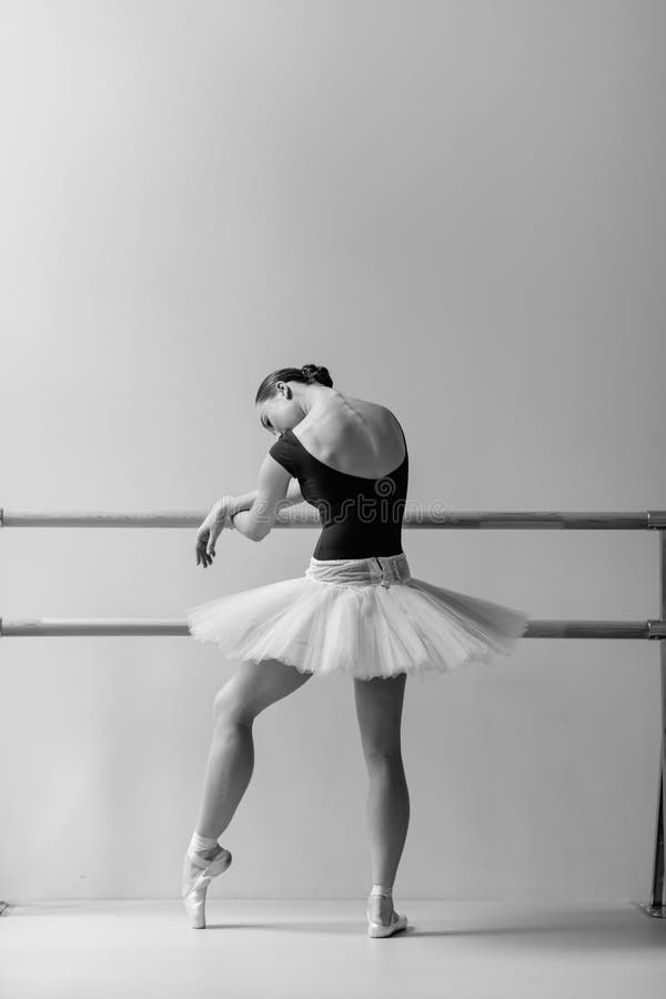 Beautiful Ballerina Training in the Class Stock Image - Image of ...