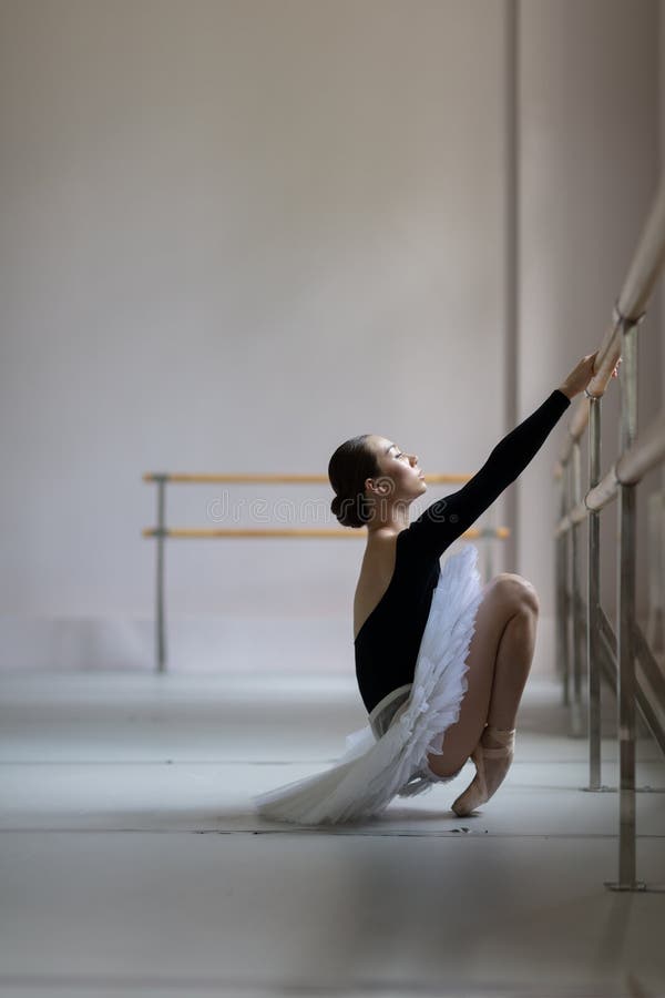 Beautiful Ballerina Training in the Class Stock Image - Image of ...