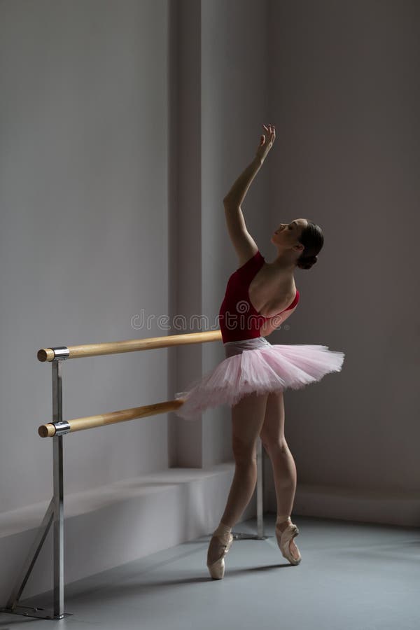 Beautiful Ballerina Training in the Class Stock Image - Image of plie ...