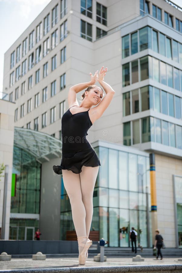 Ballet Dancer Dancing Near Barre in Dancing Hall Stock Image - Image of ...