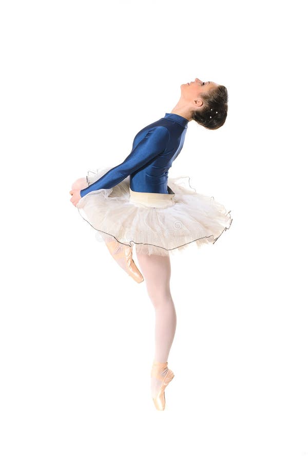 Rear View of Ballerina, Isolated on White Stock Photo - Image of beauty ...
