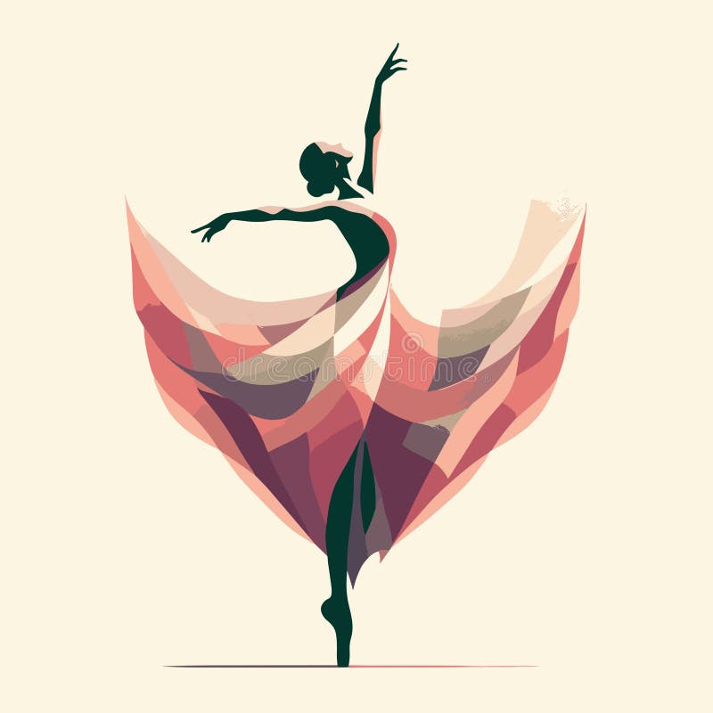 Ballet Dancer in Motion, Vector Illustration of a Ballerina, Ballet ...