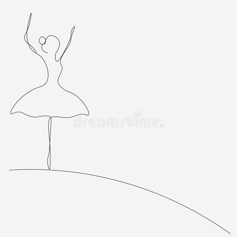 Ballet Dancer Silhouette Continuous Line Drawing, Vector Stock Vector ...