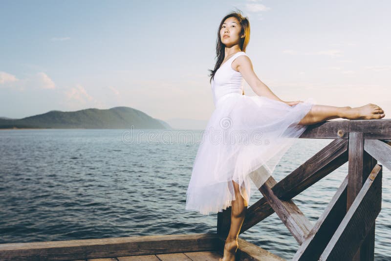 Ballet dancer outdoor stock image. Image of landscape - 98345905