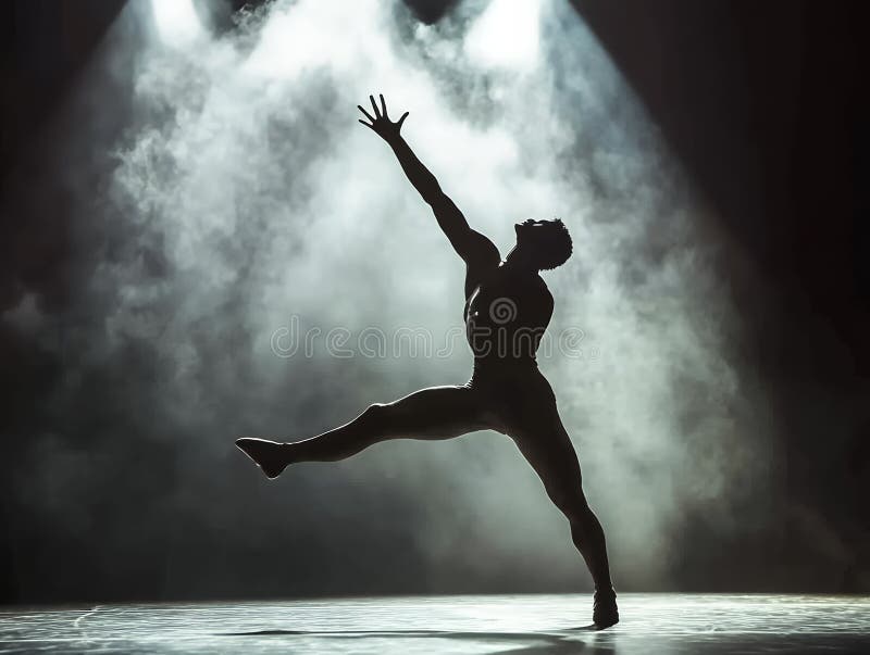 A Ballet Dancer Performs Gracefully Under a Dramatic Spotlight ...