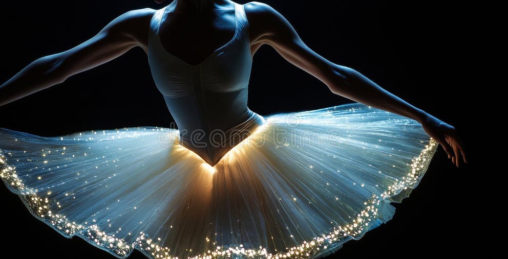 A Ballet Dancer Performs a Mid-pose, Showcasing Her Elegant Tutu that ...