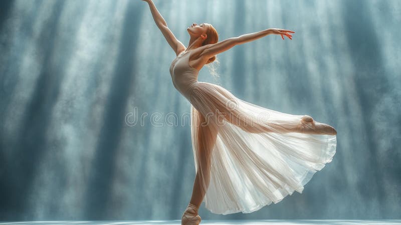 Graceful Ballet Dancer in Dramatic Lighting Generative AI Stock ...