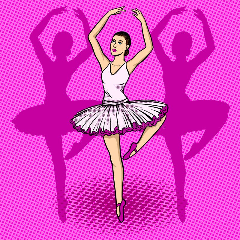 Ballet Dancer Pop Art Vector Illustration Stock Vector - Illustration ...