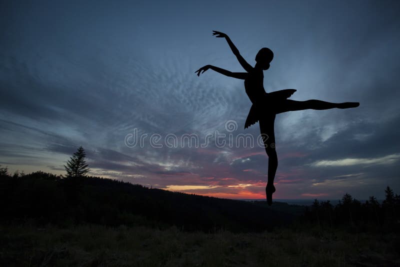 Ballet Dancer Posing during the Sunset Stock Image - Image of happy ...