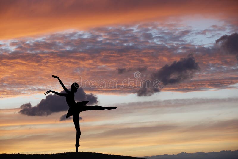 Ballet Dancer Posing during the Sunset Stock Photo - Image of dancer ...