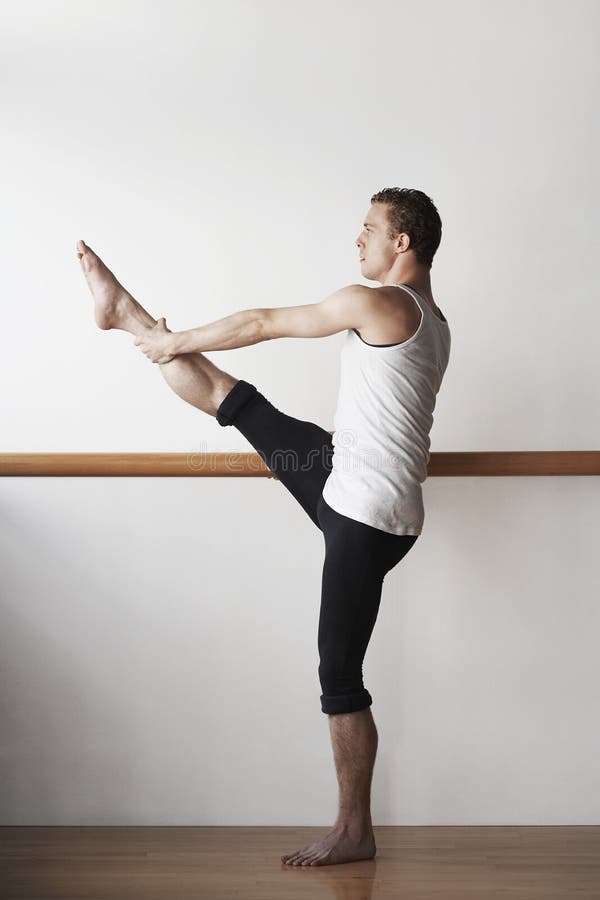 Male Ballet Dancer Relaxing at Bar Stock Photo - Image of aerobic ...