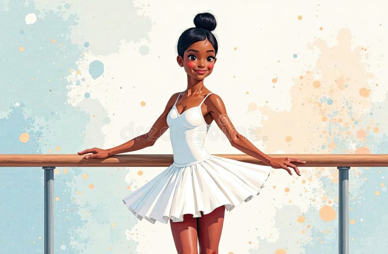 Ballet Dancer Practicing Gracefully at a Dance Studio with a Light ...