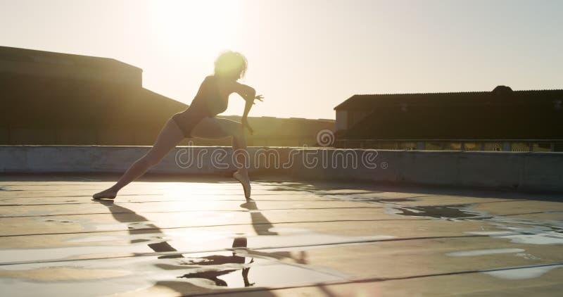 Ballet Dancer Practicing on Rooftop Stock Footage - Video of grace ...
