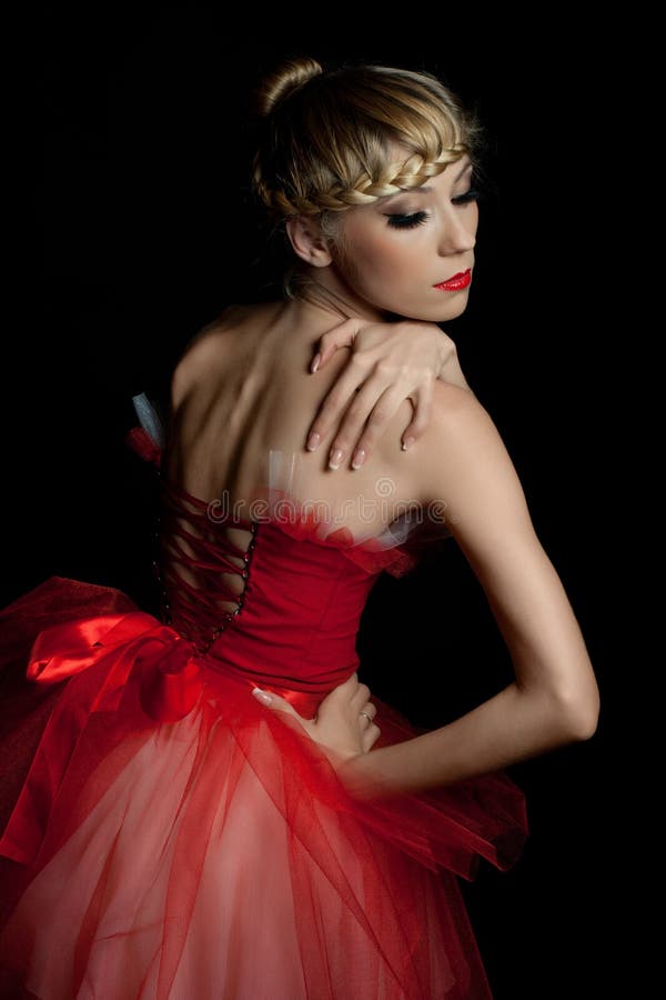Ballet dancer in red dress stock photo. Image of ballet - 17537128
