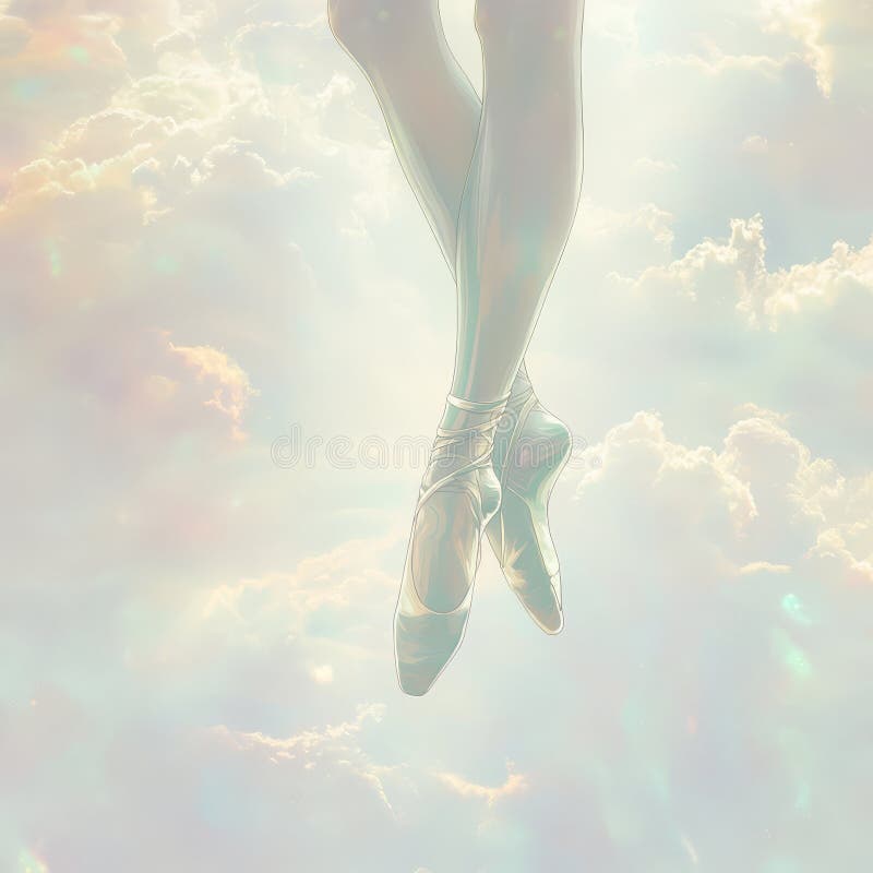 A Ballet Dancer S Legs Elegantly Extend into the Soft, Cloudy Sky ...
