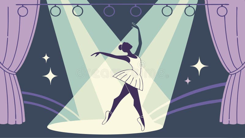 Ballet Dancer on Stage, Performance and Art for Graceful Expression ...