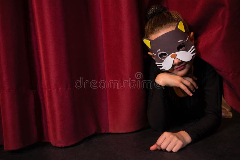 Ballet Dancer Wearing Mask Gesturing Stock Image - Image of flexibility ...