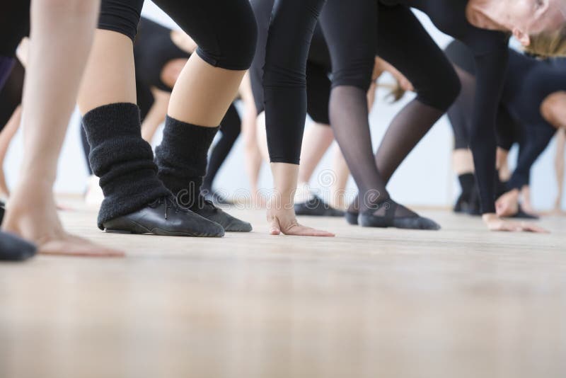 Ballet Dancers Practicing in Rehearsal Room Stock Photo - Image of ...