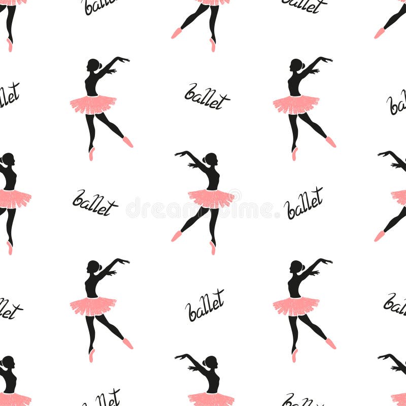 Ballet Dancers Seamless Pattern. Vector Background with Ballerinas ...