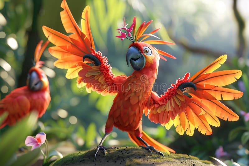 Ballet Dancing Bird of Paradise in 3D Capturing Imagination with Its ...