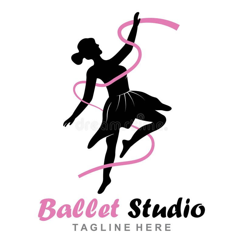 Ballet Dancing Logo Design Template Stock Illustration - Illustration ...