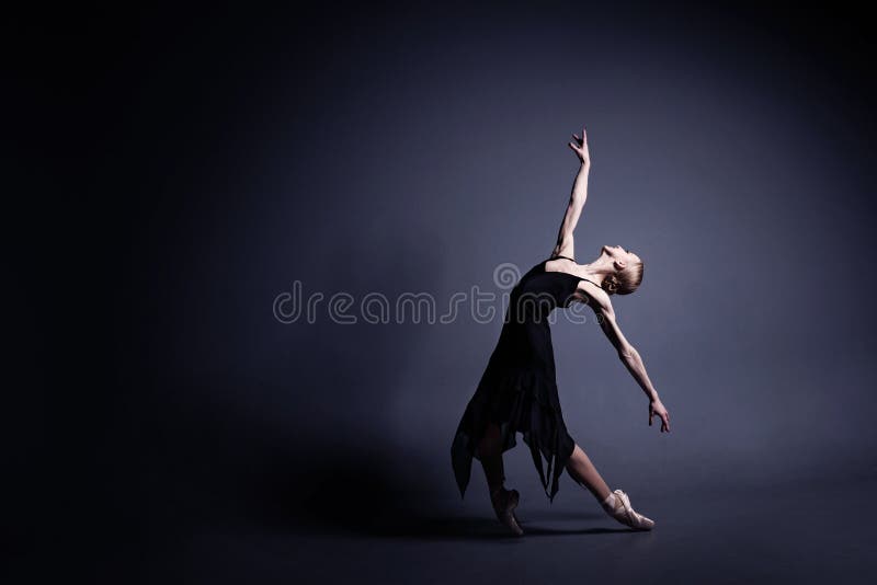 Ballerina in the Dark Studio Stock Photo - Image of attractive, adult ...
