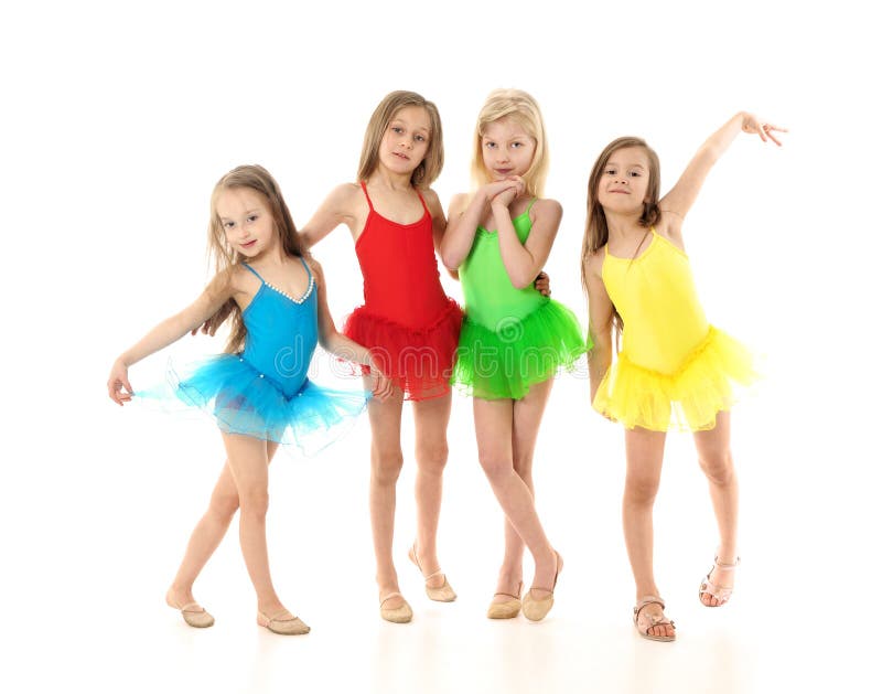 Junior Petite Ballet Class of Girls Stock Image - Image of team ...