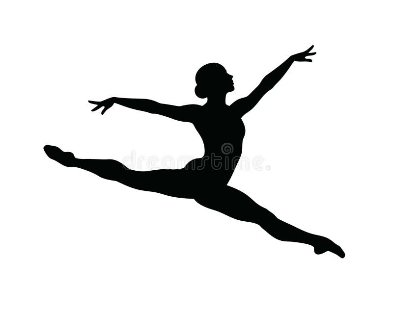 Dance leap silhouette stock vector. Illustration of figure - 375316034