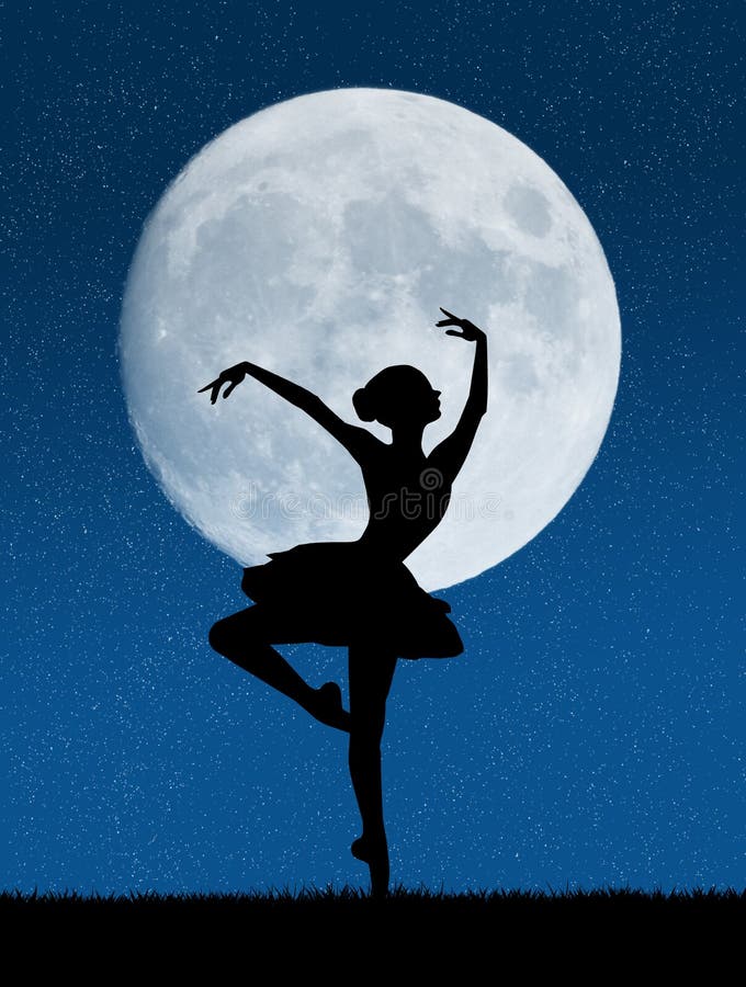 Dancer in the moonlight stock illustration. Illustration of elegance ...