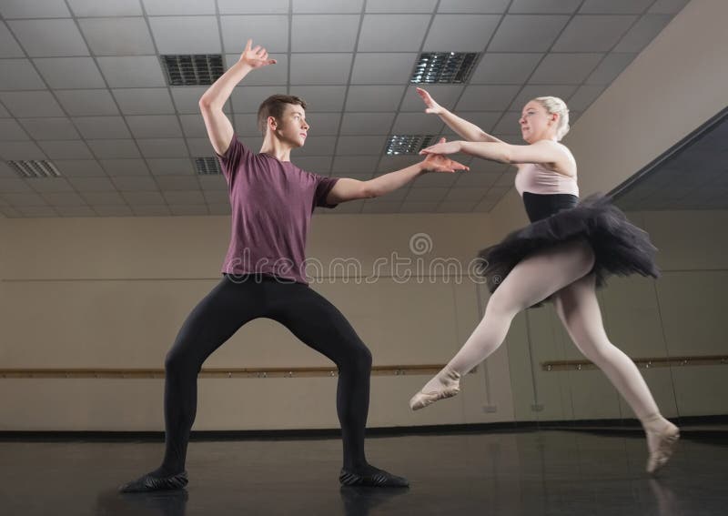 Ballet Partners Dancing Gracefully Together Stock Image - Image of ...
