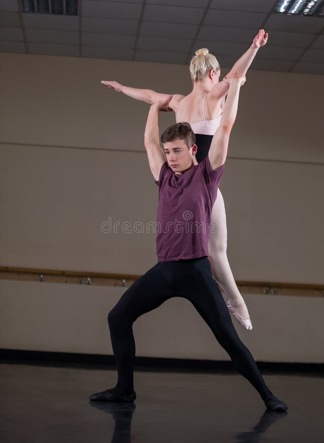 Ballet Partners Dancing Gracefully Together Stock Image - Image of ...