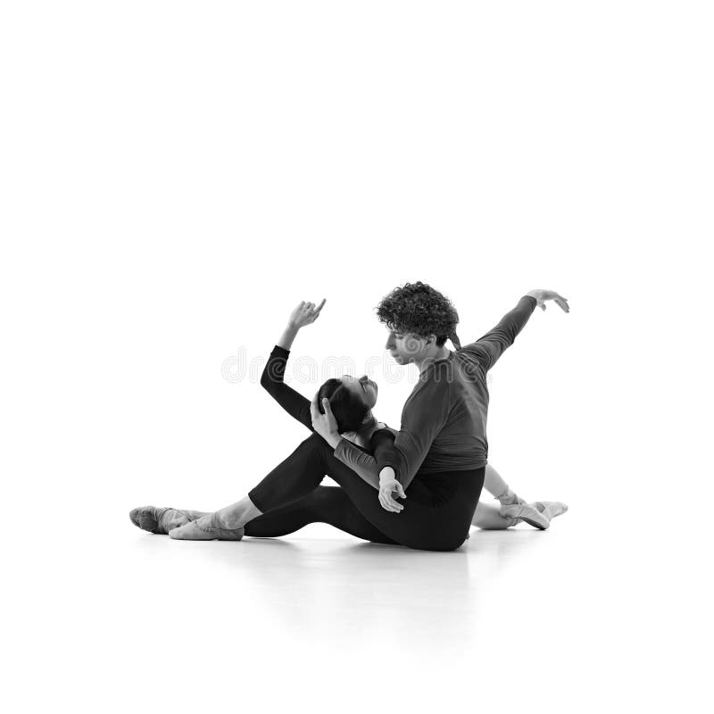 Poster. Young Woman, Talented Ballerina, Dressed in White, Demonstrates ...