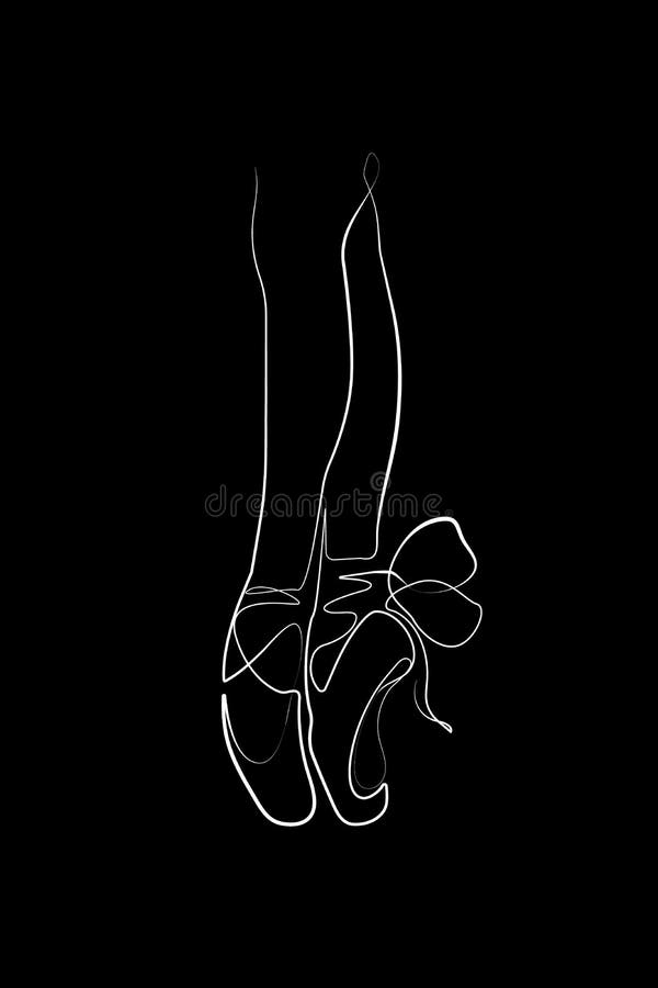 Ballet Pointe Shoes Continuous Line Drawing Stock Vector - Illustration ...