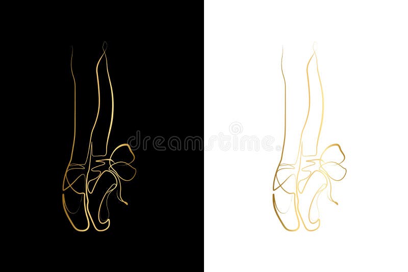 Ballet Pointe Shoes Continuous Line Drawing Stock Vector - Illustration ...