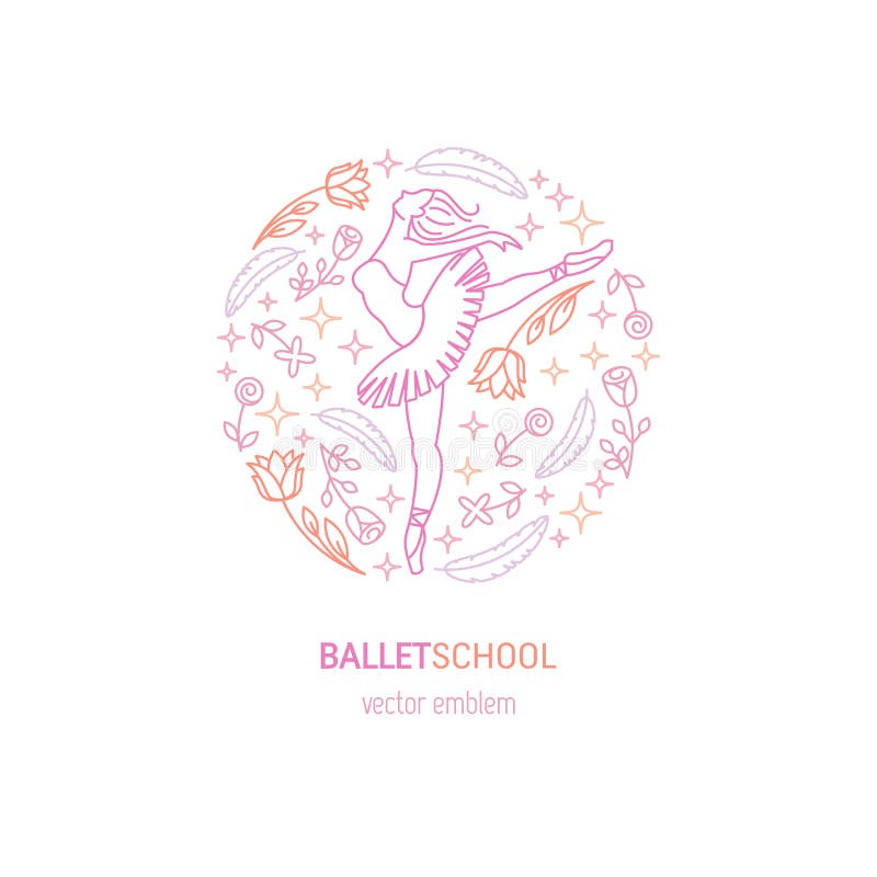 Ballet school logo stock vector. Illustration of ballerina - 88842572
