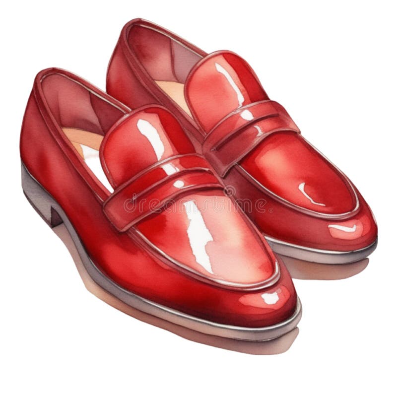 Loafer Shoes Watercolor Illustration Stock Image - Illustration of ...