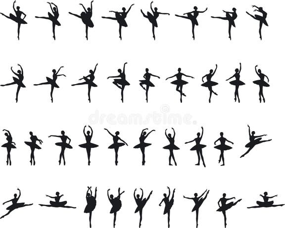 Ballet Silouettes stock vector. Illustration of ballet - 4330529