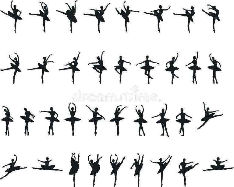 Ballet Silouettes stock vector. Illustration of ballet - 4330529