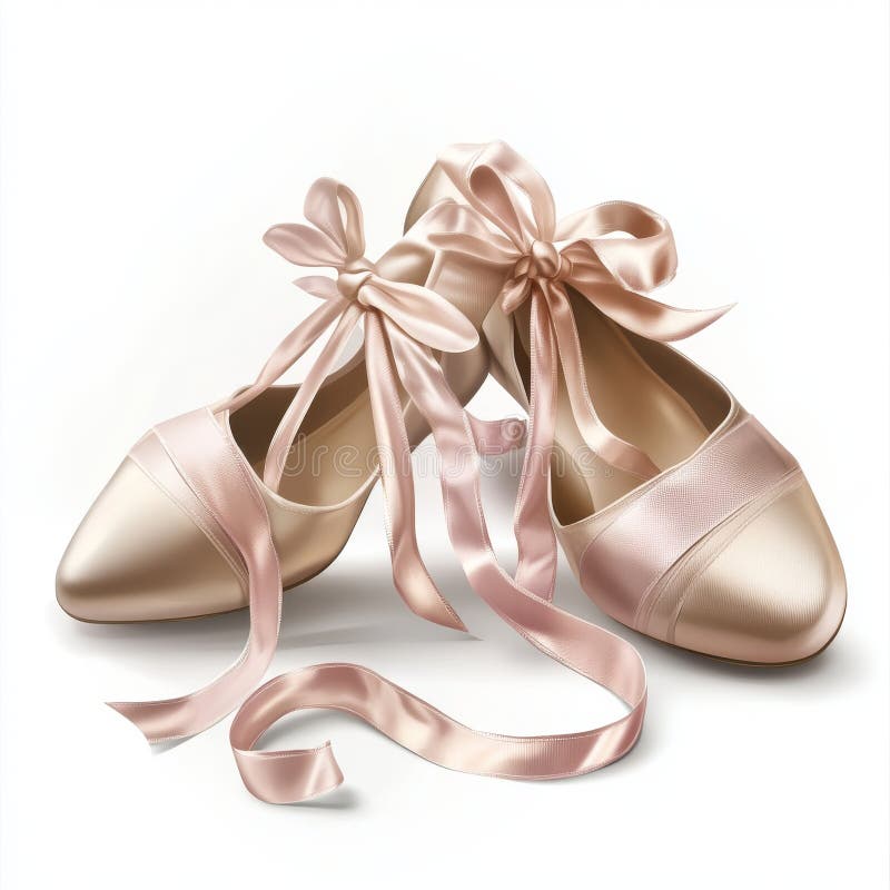 Ballet Slippers with Ribbons Securing the Ankles, Ready for a Dance ...