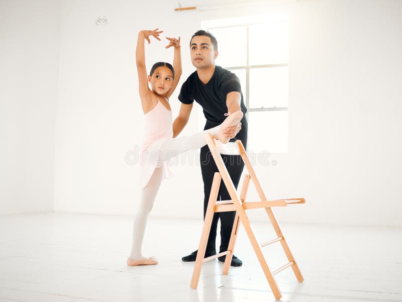 Ballet, Stretching and Teacher with Student for Learning, Development ...