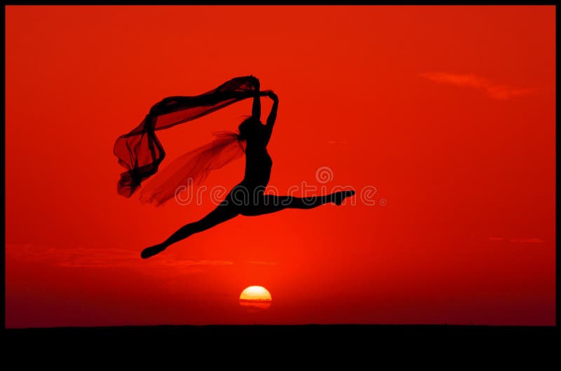 Ballet at Sunset stock photo. Image of fitness, material - 12674564