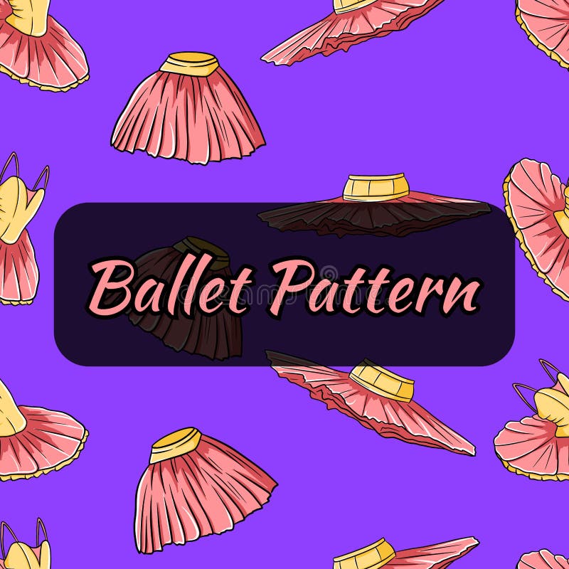 Ballet-themed Pattern. Dance Tutus and Dresses. Seamless Pattern Stock ...