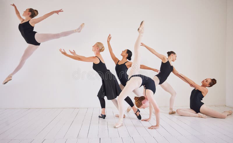 Ballet, Jump and Performance Dance Studio with Young Student. Dancer ...