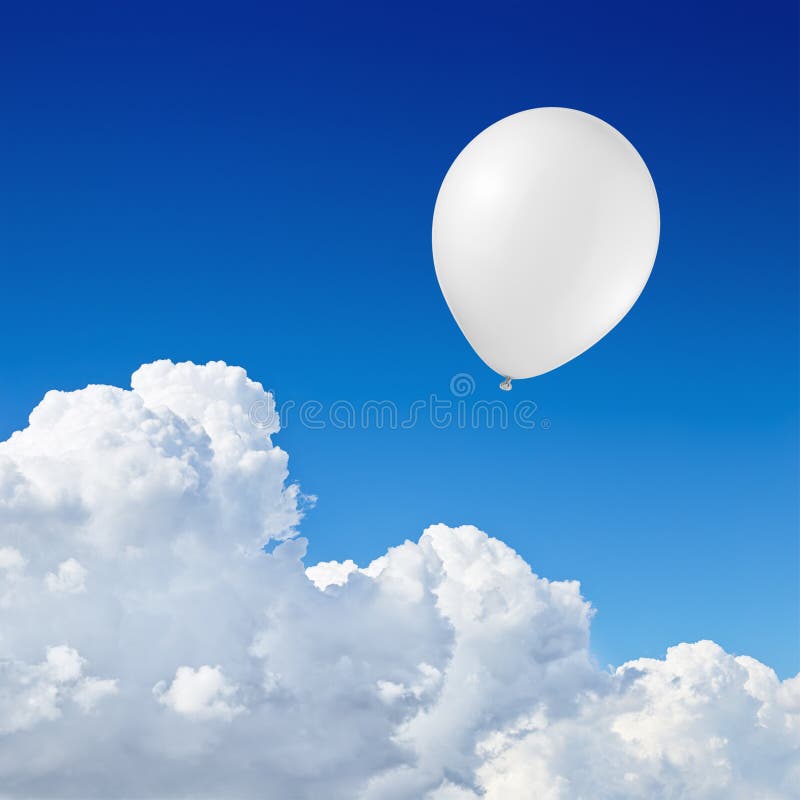 Ballon blanc dans le ciel image stock. Image du décollage - 32722991